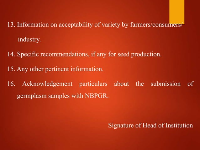 release and notification of variety in india | PPTX