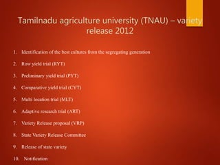 release and notification of variety in india | PPTX