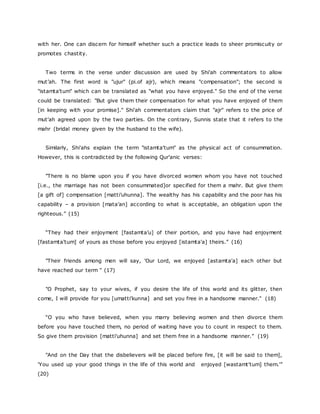 shi'ah concept of temporary marriage (mut'ah) | DOCX | Islam | Religion & Spirituality