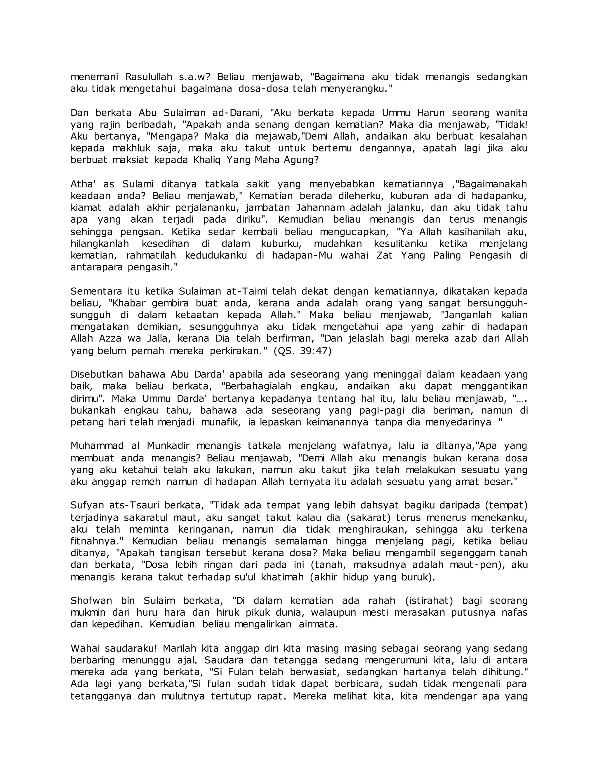 belajar dari kematian | DOCX