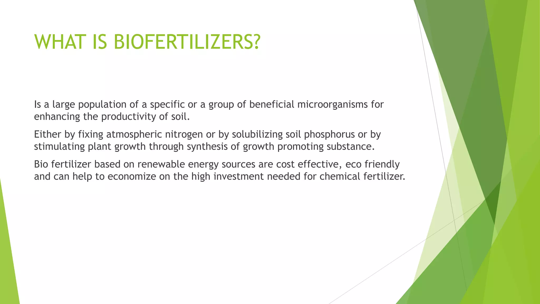 bio fertilizer and their application | PPTX
