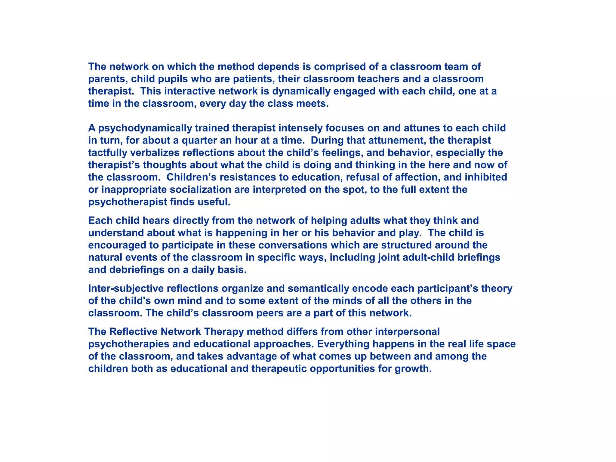 Reflective Network Therapy - a brief introduction how it works | PPT