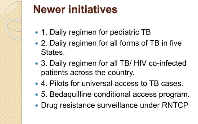 Revised national tuberculosis control programme (RNTCP) in India | PPTX ...