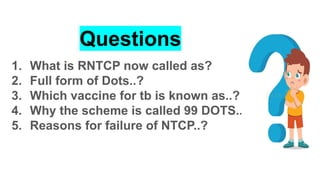 Revised national tuberculosis control program ppt ppt | PPT