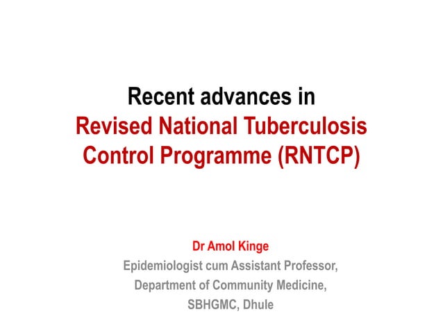 Revised National Tuberculosis Control Program | PPTX | Lung and Respiratory Health | Diseases ...