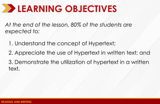 Reading and Writing Lesson 1: Hypertext.pptx