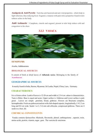 A review of ingredients of Kuka cough syrup | PDF