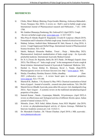 A review of ingredients of Kuka cough syrup | PDF | Herbs and ...