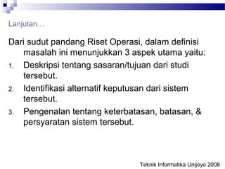 Ro 2-pengenalan-riset-operasional1 | PPT