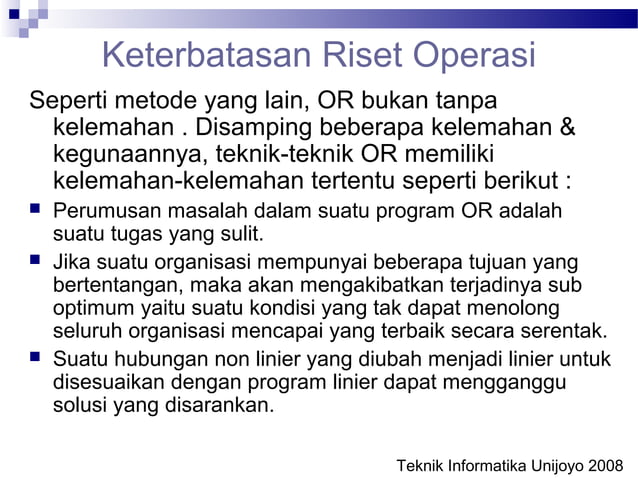 Ro 2-pengenalan-riset-operasional1 | PPT