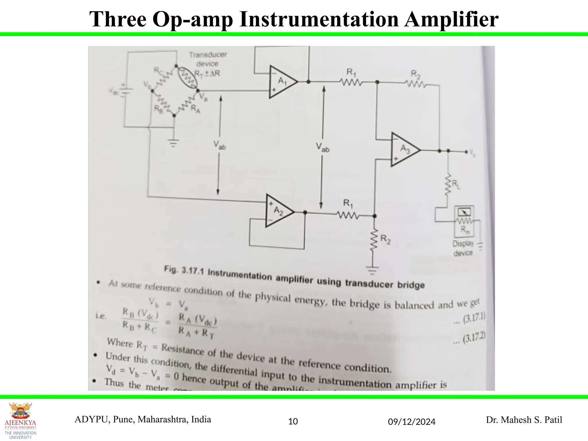 PPT for Instrumentation Amplifier with three opamp | PPT