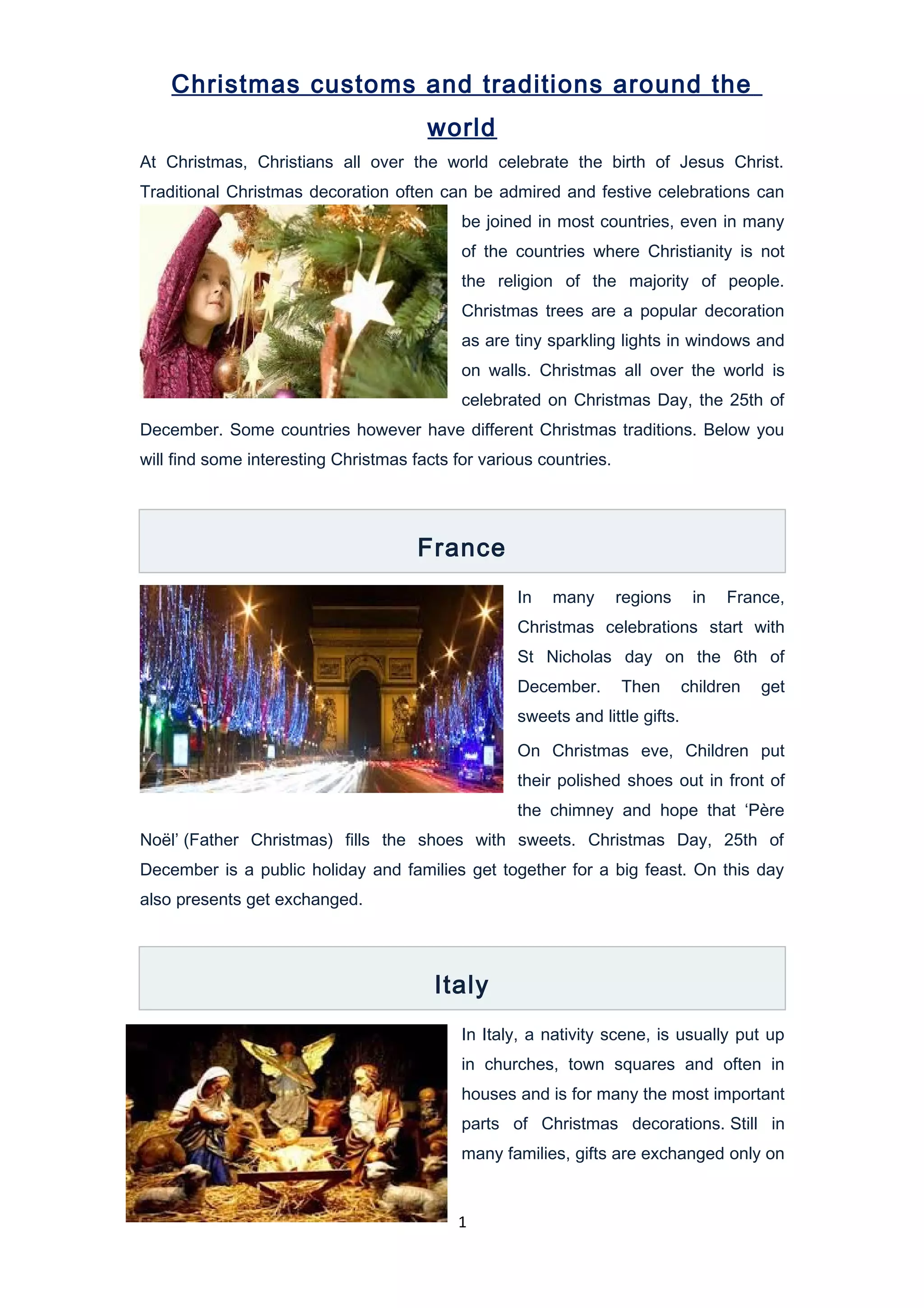 Christmas customs and traditions around the world | DOC