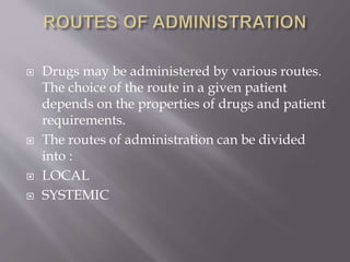 Routes of administration...pharmacology | PPTX