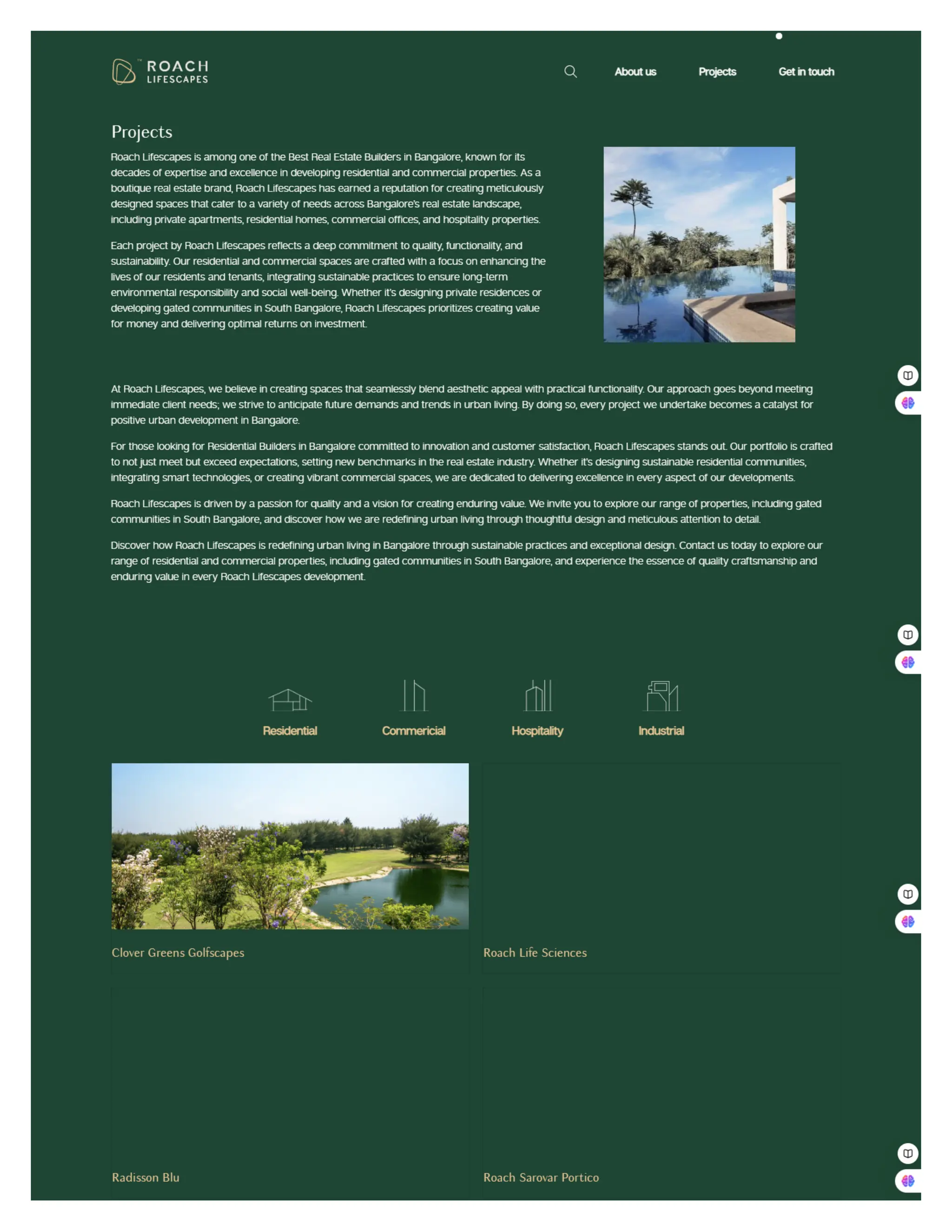 Roachlifescapes projects in the Bangalore | PDF