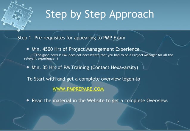 Road Map to PMI PMP | PPT