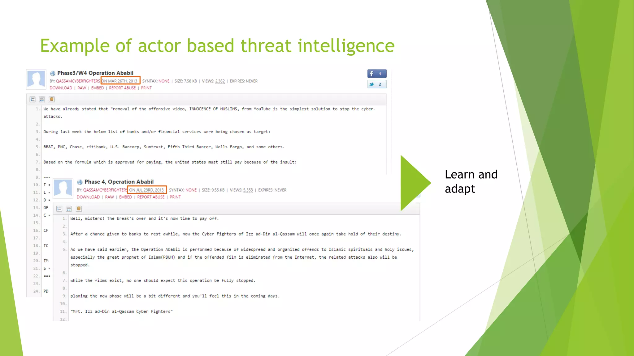 Road map for actionable threat intelligence | PPT