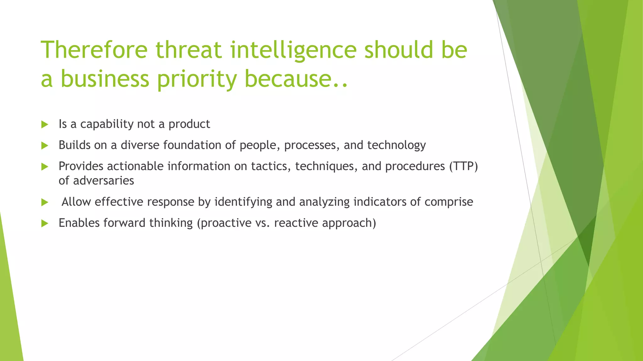 Road map for actionable threat intelligence | PPT