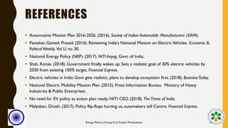 ROADMAP FOR ELECTRIC VEHICLE IMPLEMENTATION IN INDIA | PPT