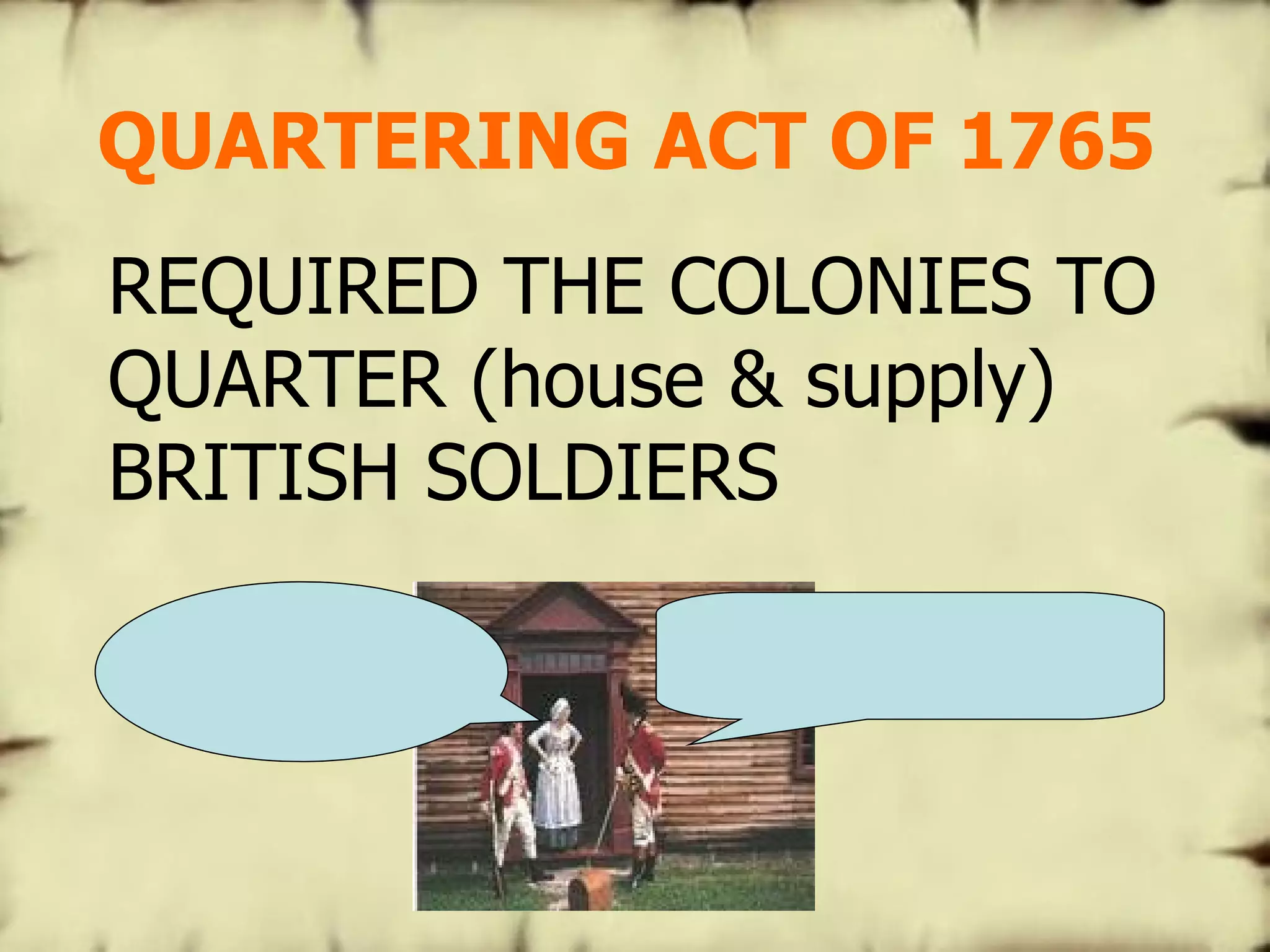 Road To Independence -Parliamentary Acts and Colonial Resistance | PPT