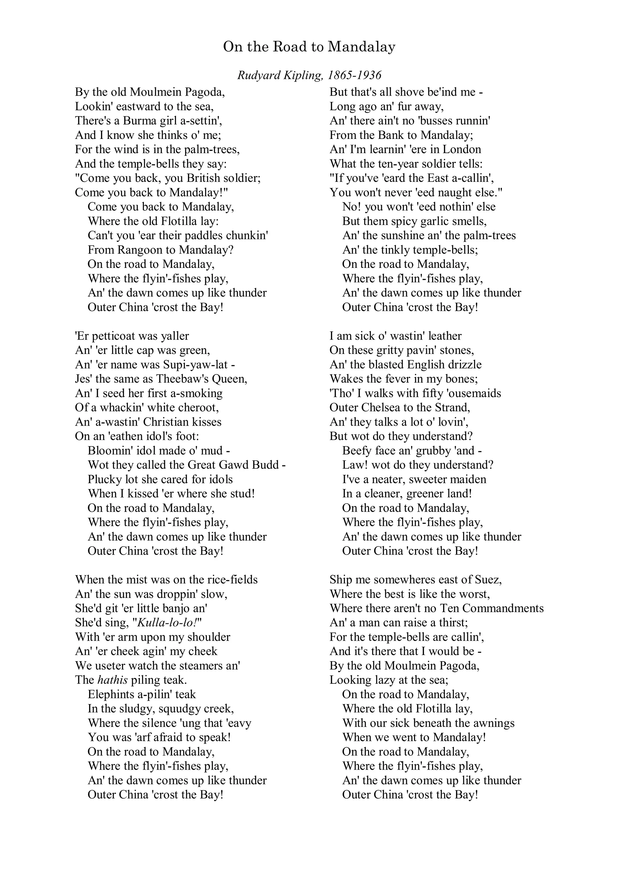 Road To Mandalay | PDF | Asia Travel | Travel Locations