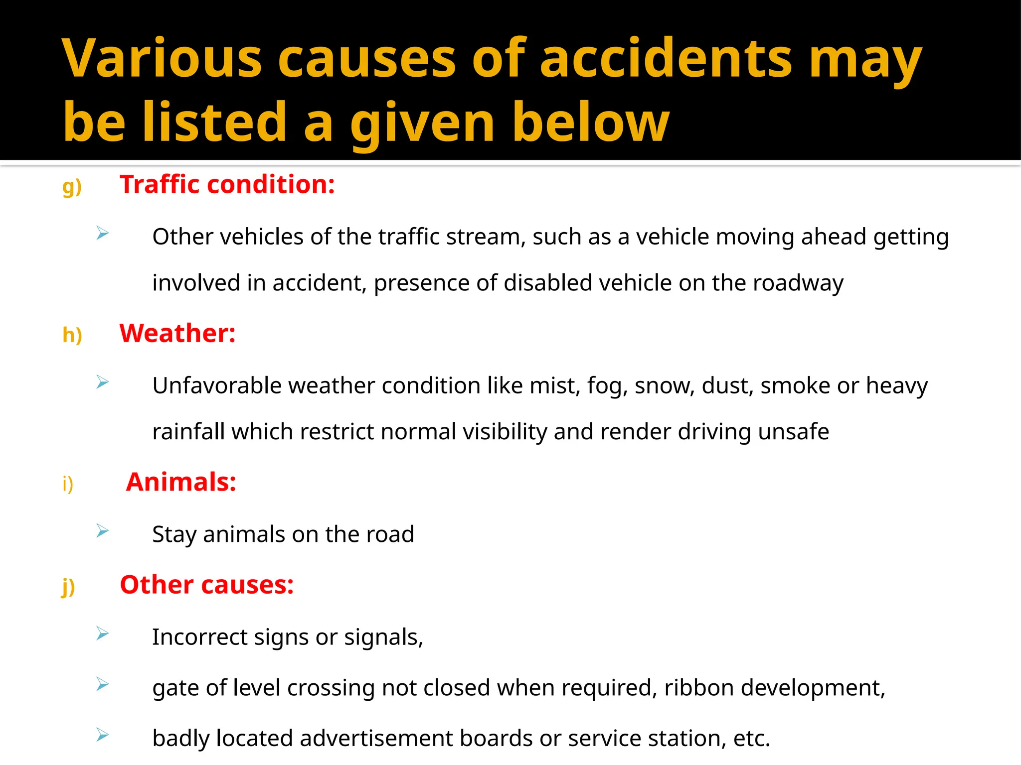 Road accidents causes and preventations in detail | PPTX