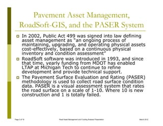 Road Asset Management Funding Analysis | PDF