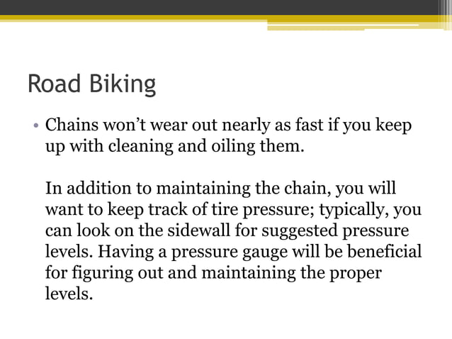 Road Biking and Maintenance for Beginners | PPT