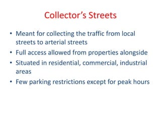 Classification of Urban Roads | PPTX