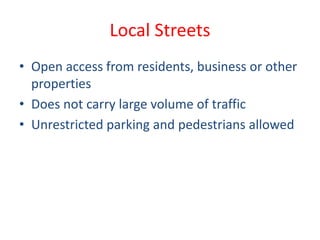 Classification of Urban Roads | PPTX