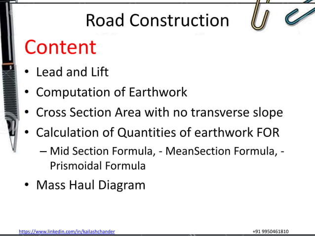 Road construction in Civil engineering | PPTX