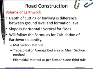 Road construction in Civil engineering | PPTX