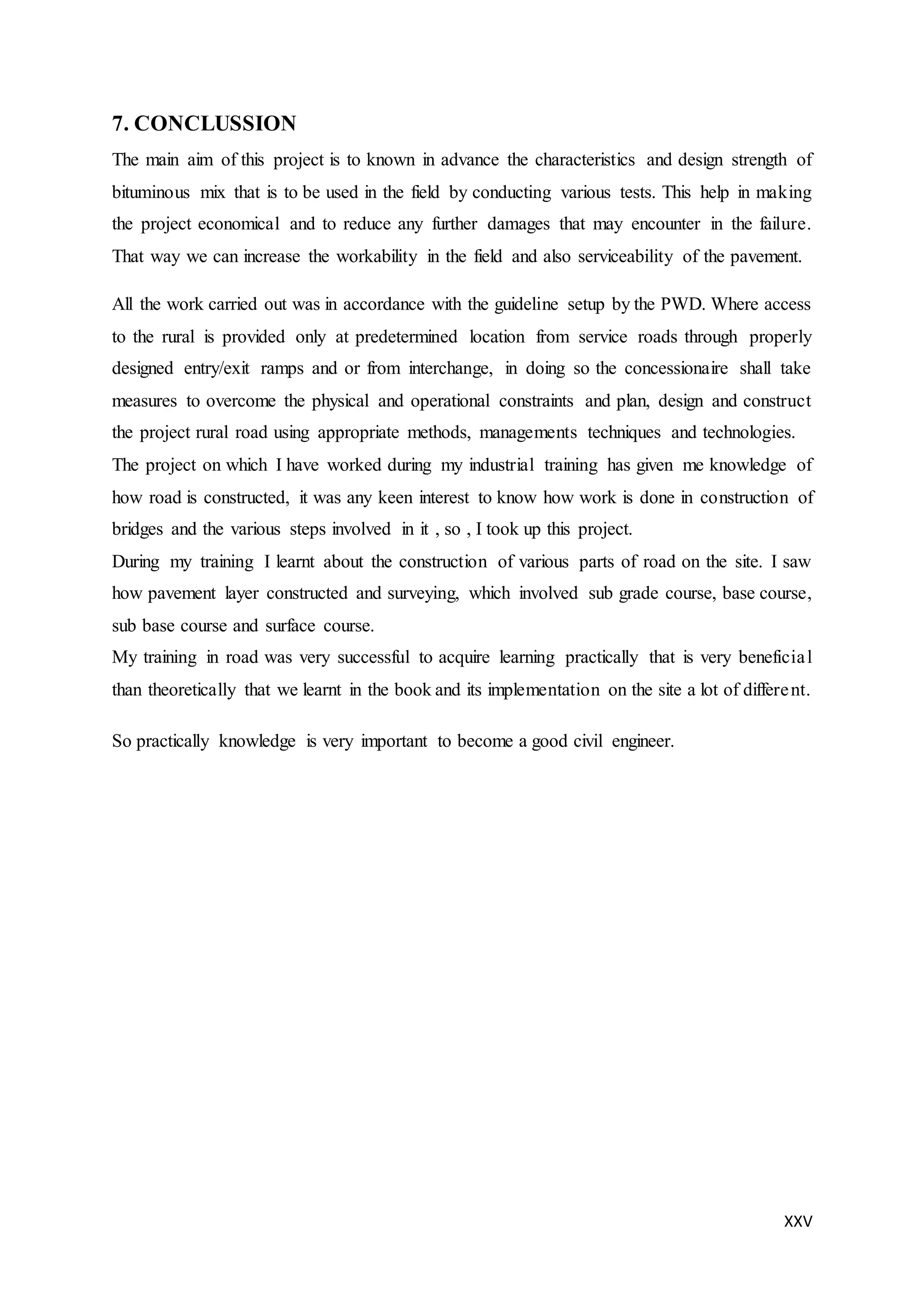 Road construction report | DOCX