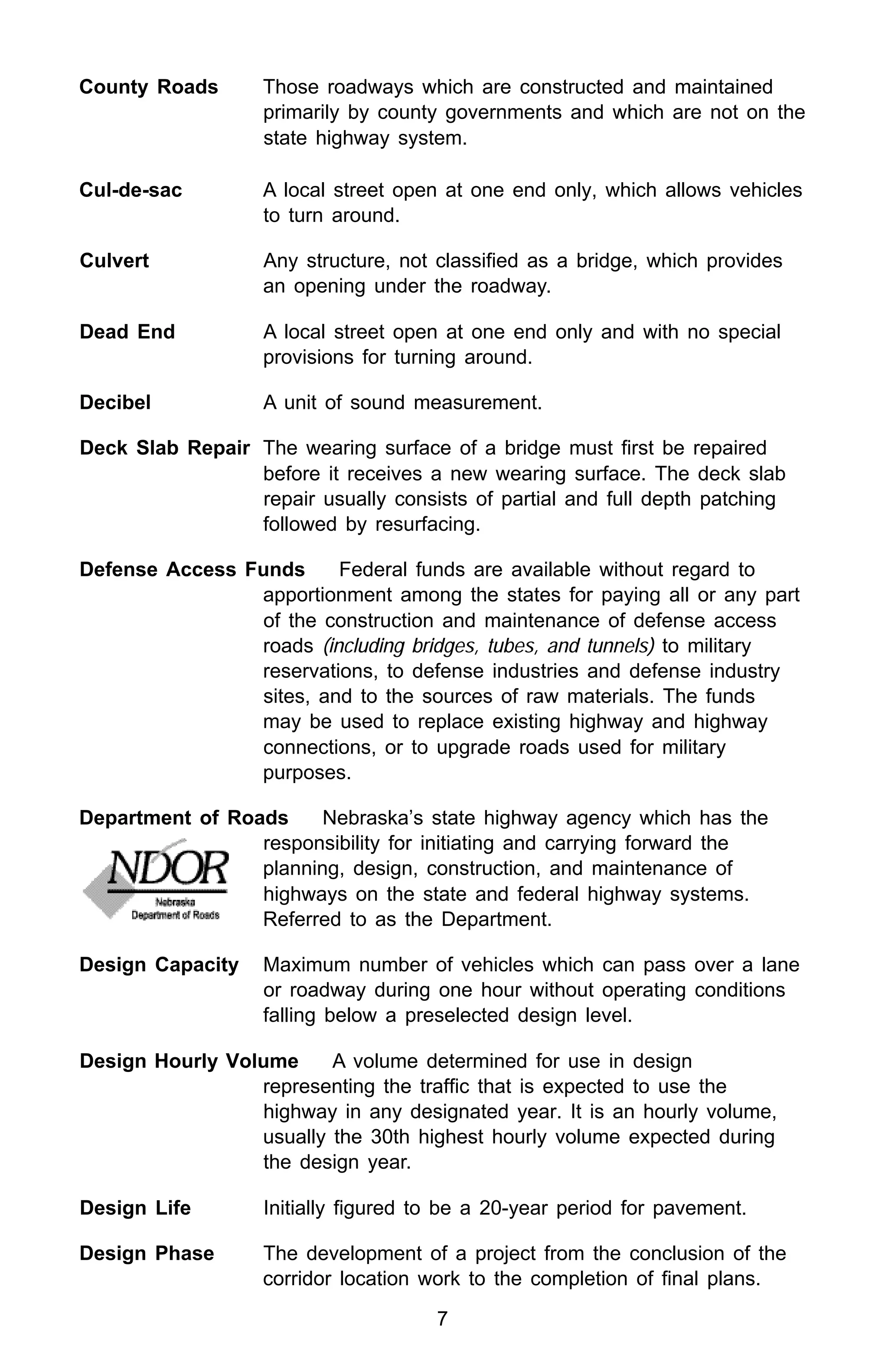 Road construction terms dictionary | PDF