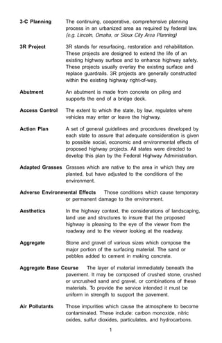 Road construction terms dictionary | PDF