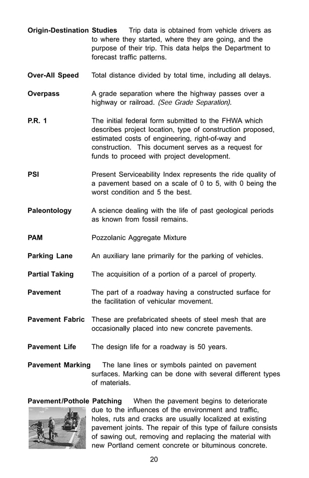 Road construction terms dictionary | PDF