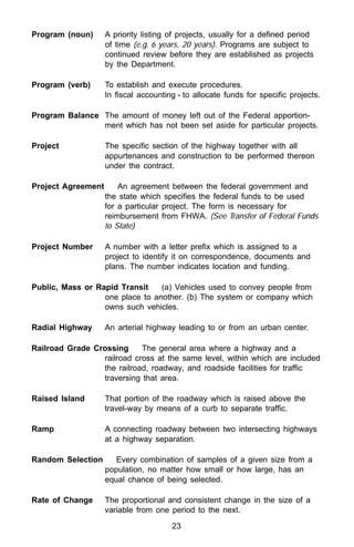 Road construction terms dictionary | PDF