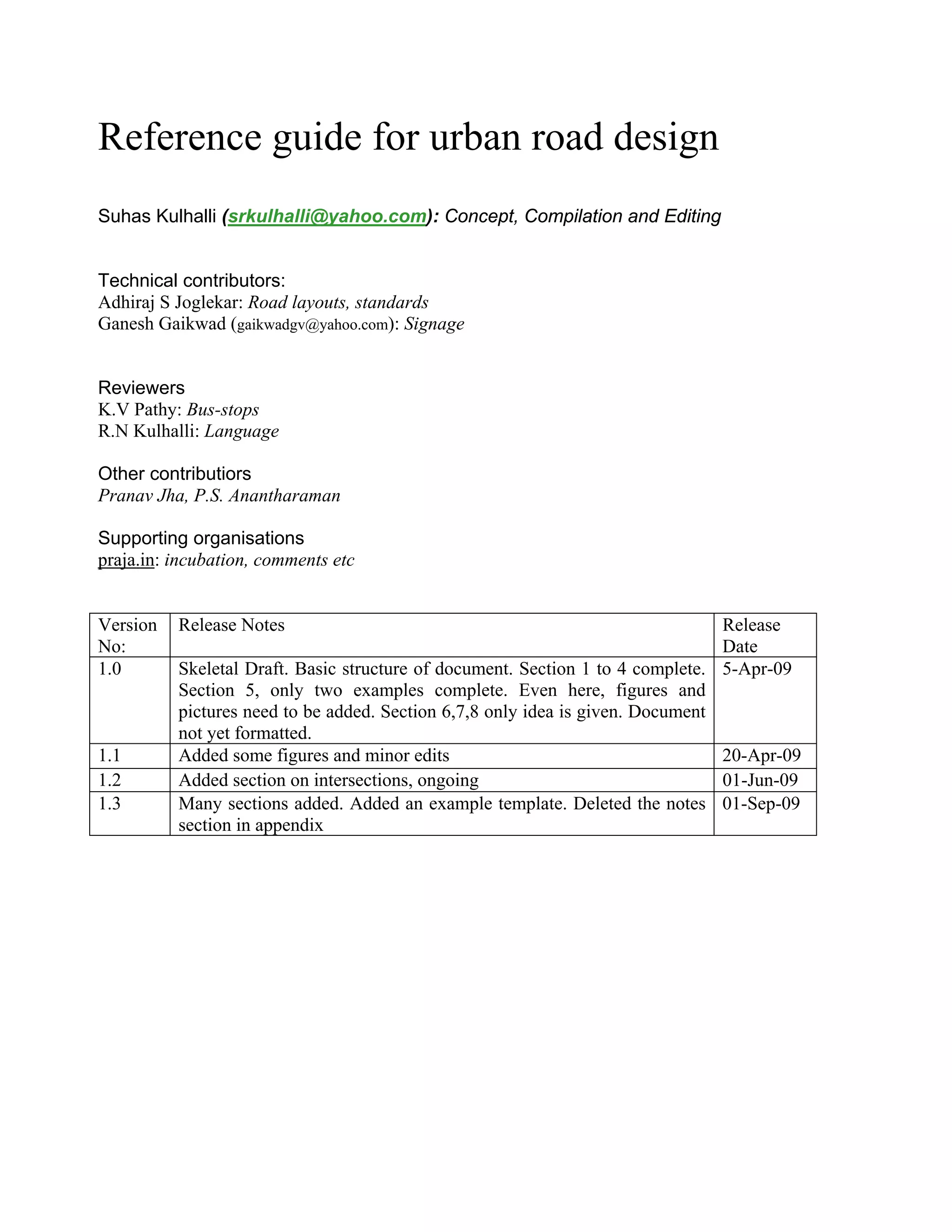 Road Design Manual 1.3 | PDF
