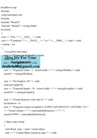 RoadDriver.cpp#include iostream using namespace std;#include.pdf