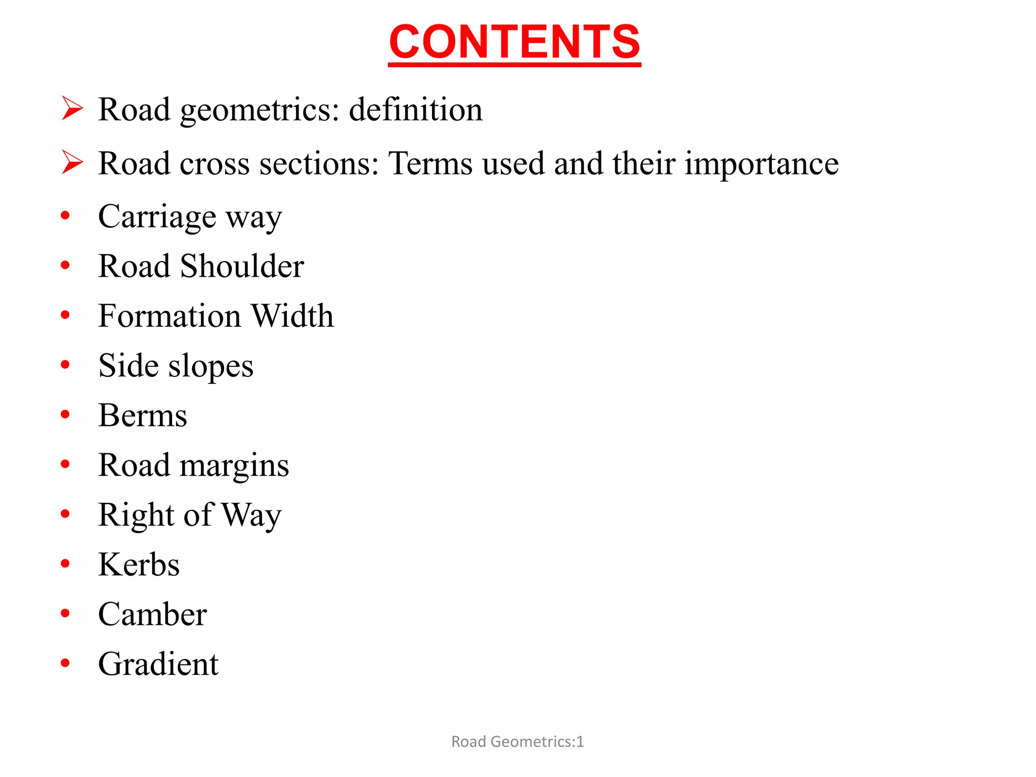 Road geometrics 11 | PPT