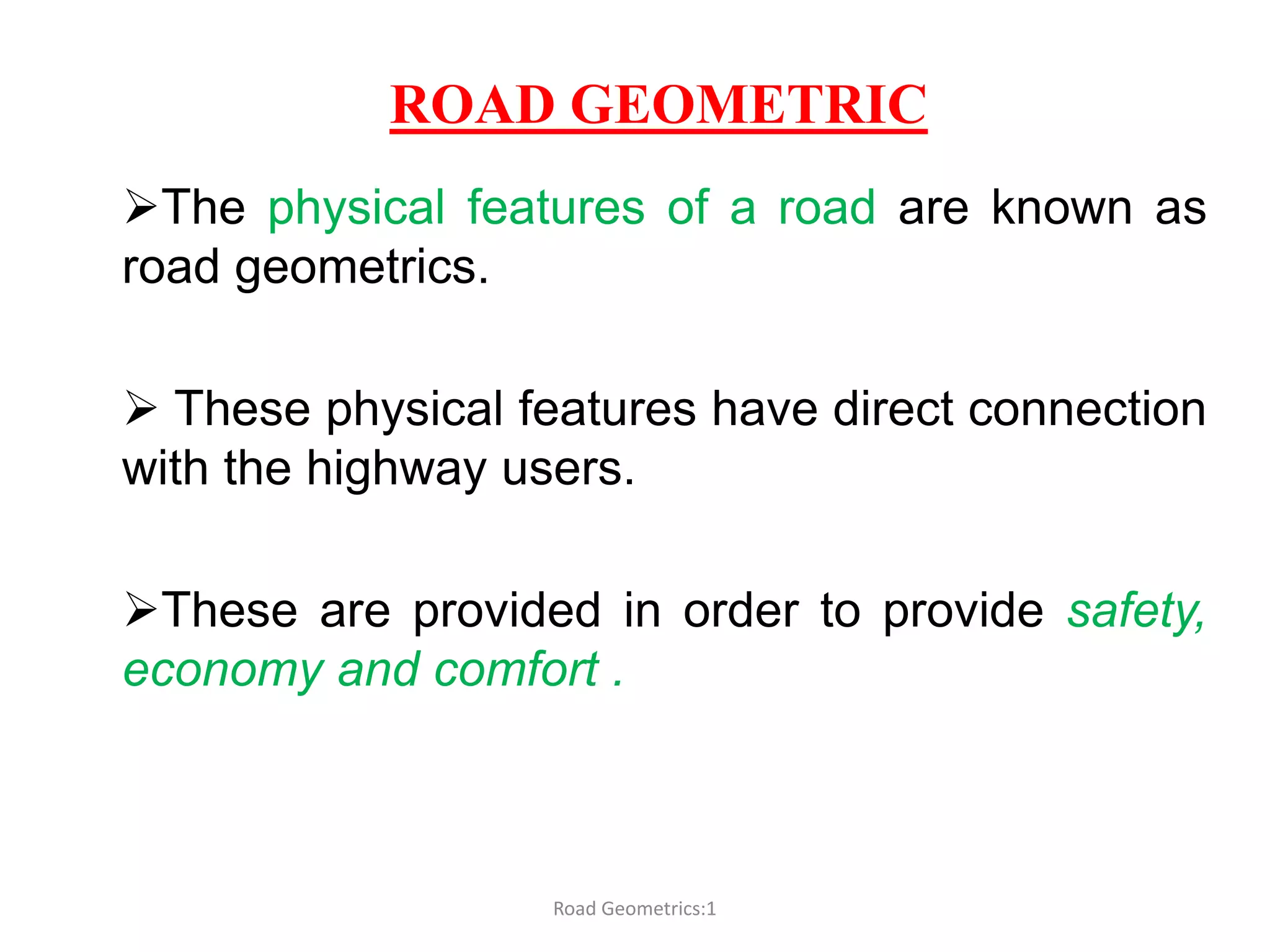 Road geometrics 11 | PPT