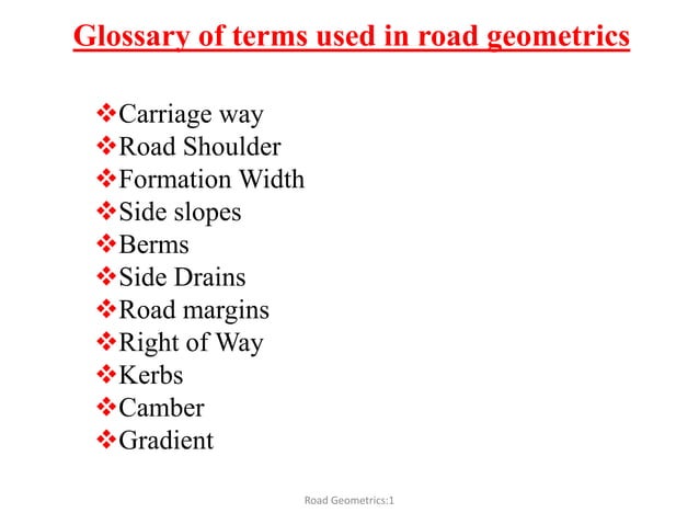 Road geometrics 11 | PPT | Geology | Science