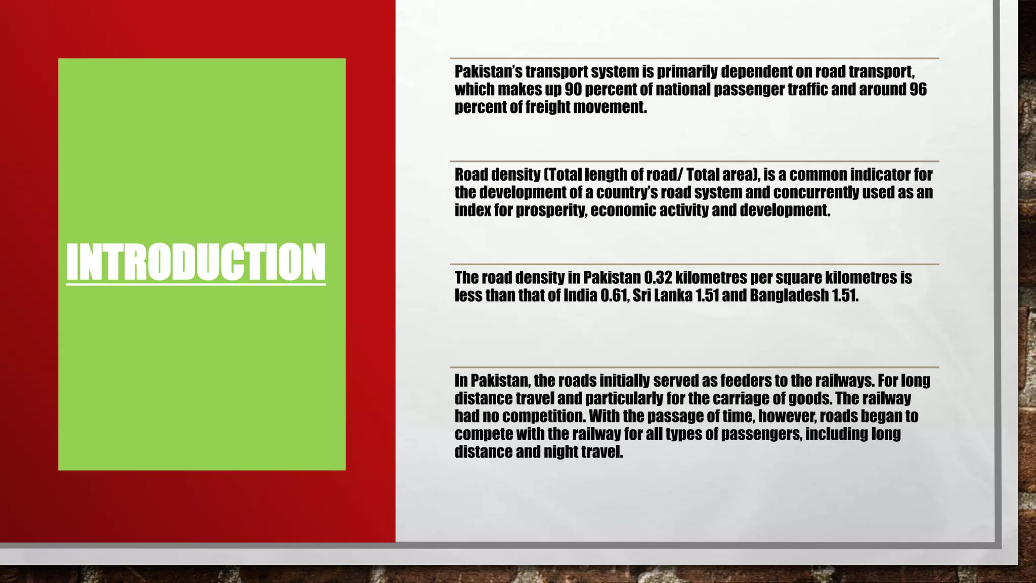 Road infrastructure of Pakistan | PPTX