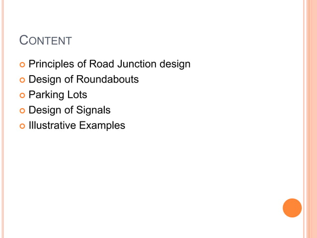 Road junction design, parking and signal design | PPTX | Auto Safety ...