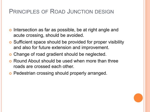 Road junction design, parking and signal design | PPTX | Auto Safety ...