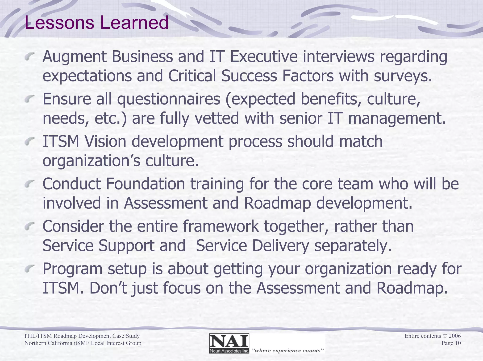 Road Map - ITIL Implemetation | PDF