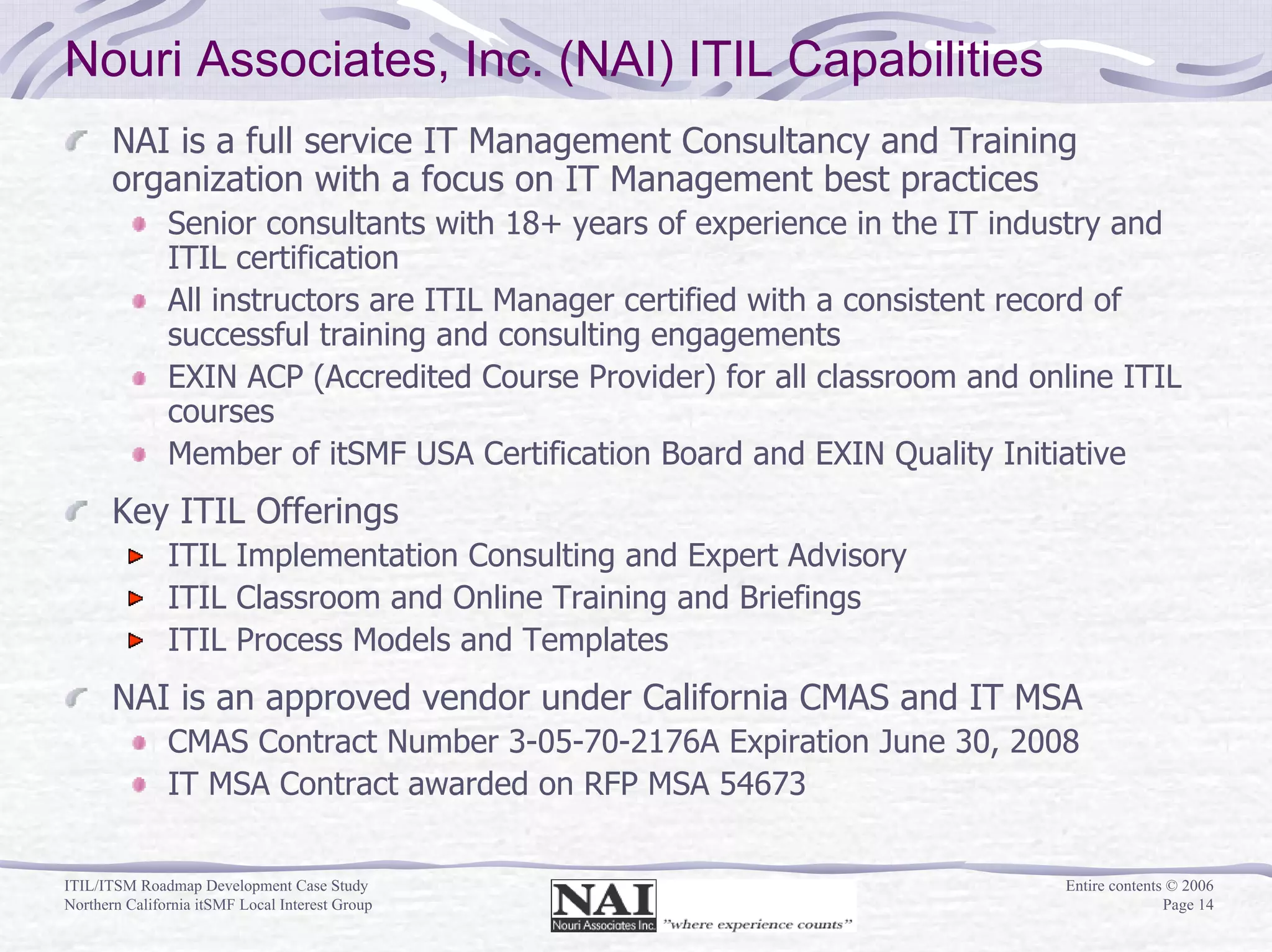 Road Map - ITIL Implemetation | PDF