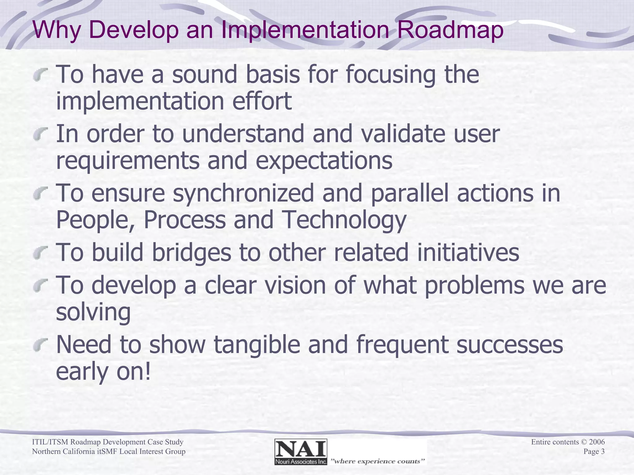 Road Map - ITIL Implemetation | PDF | IT and Internet Support | Internet