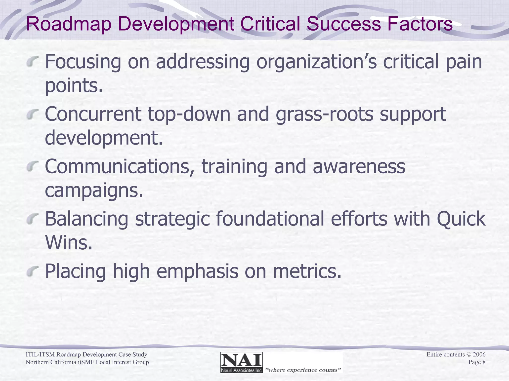 Road Map - ITIL Implemetation | PDF