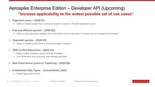 Aerospike Roadmap Overview - Meetup Dec 2019 | PDF
