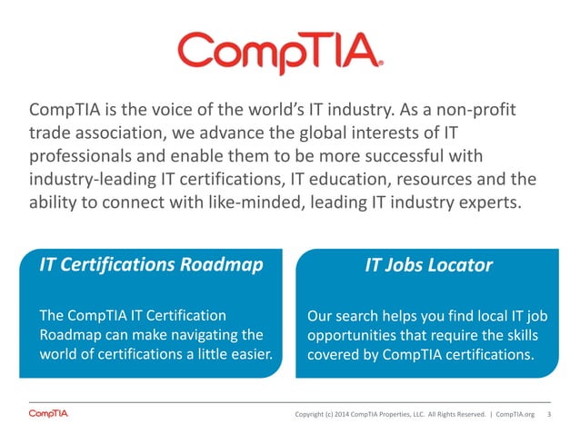 Introduction to the CompTIA Certification Roadmap and IT Job Locator ...
